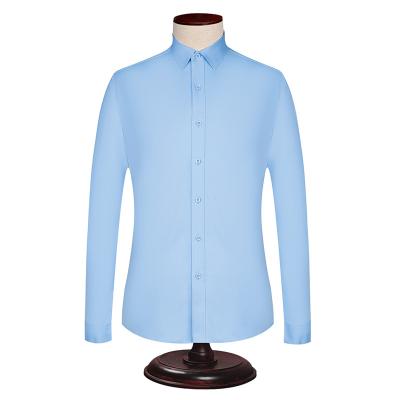 China Men's Long Sleeve Dress Shirt Cotton Bamboo Fiber Breathable Business Shirt S-XXXL for sale