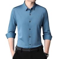 China Solid Color Long Sleeve Dress Shirt for Men Plus Size S-XXL Professional Business Wear for sale