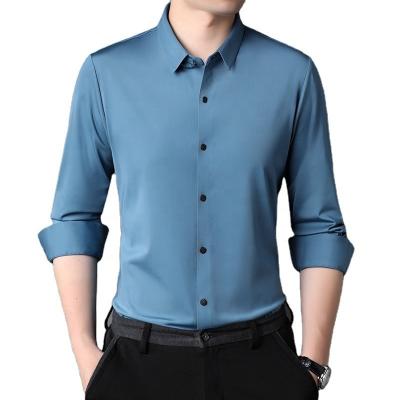 China Solid Color Long Sleeve Dress Shirt for Men Plus Size S-XXL Professional Business Wear for sale