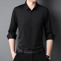 China Solid Color Long Sleeve Dress Shirt for Men Plus Size S-XXL Professional Business Wear for sale