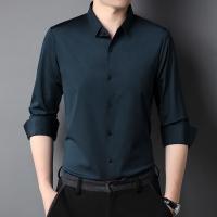 China Solid Color Long Sleeve Dress Shirt for Men Plus Size S-XXL Professional Business Wear for sale