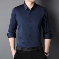 China Solid Color Long Sleeve Dress Shirt for Men Plus Size S-XXL Professional Business Wear for sale
