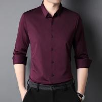 China Solid Color Long Sleeve Dress Shirt for Men Plus Size S-XXL Professional Business Wear for sale