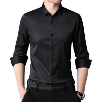 China Anti-pilling Men's Long Sleeve Plain Shirt Polyester Viscose Silk Acrylic Logo S-XXL for sale