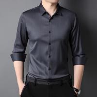 China Anti-pilling Men's Long Sleeve Plain Shirt Polyester Viscose Silk Acrylic Logo S-XXL for sale