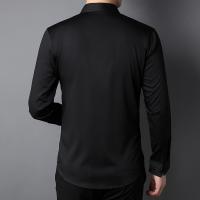 China Stand Collar Men's Plain Shirt Polyester Viscose Acrylic Classic Leisure Adult S-XXL for sale