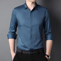 China Stand Collar Men's Plain Shirt Polyester Viscose Acrylic Classic Leisure Adult S-XXL for sale