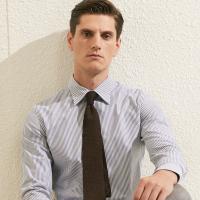 China Men's Formal Dress Shirt Slim Fit Business Full Sleeve Polyester Spandex Black Size up to 10XL for sale