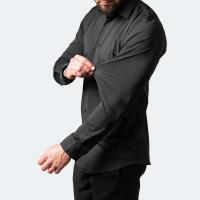 China Men's Corduroy Work Shirt Heavyweight Cotton Fabric Black XXL to 10XL Custom Logo for sale