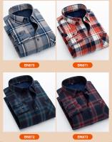 China Thickened Fleece Viscose Polyester Spandex Plaid Shirt for Men Office Casual Look Size XXL to 10XL for sale