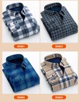 China Thickened Fleece Viscose Polyester Spandex Plaid Shirt for Men Office Casual Look Size XXL to 10XL for sale