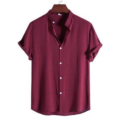 China Men's V-Neck Short Sleeve T-Shirt Oversized Flax Cooling 100% Cotton Sizes S-XXL for sale