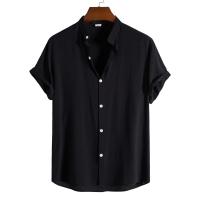 China Men's V-Neck Short Sleeve T-Shirt Oversized Flax Cooling 100% Cotton Sizes S-XXL for sale