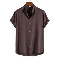 China Men's V-Neck Short Sleeve T-Shirt Oversized Flax Cooling 100% Cotton Sizes S-XXL for sale