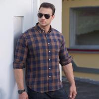 China Breathable Poplin Fabric Men's Long Sleeve T-Shirt Plus Size Autumn Polyester Cotton 65 35 for sale
