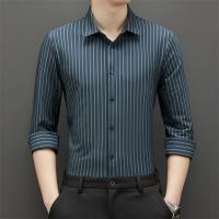 China Men's Black Slim Fit Long Sleeve Formal Shirt Polyester Spandex Size up to 10XL for sale