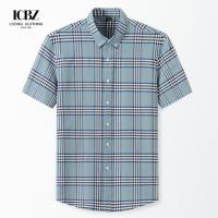 China Men's Casual Plaid Shirt 100% Cotton Oxford Anti-Wrinkle Breathable Thin Sizes M-4XL for sale