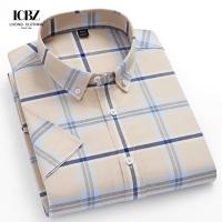 China Men's Casual Plaid Shirt 100% Cotton Oxford Anti-Wrinkle Breathable Thin Sizes M-4XL for sale
