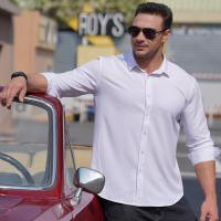 China Men's Oversized Long Sleeve Tshirt Poplin Fabric Plus Size Casual Shirt Polyester Cotton for sale