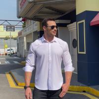 China Men's Oversized Long Sleeve Tshirt Poplin Fabric Plus Size Casual Shirt Polyester Cotton for sale