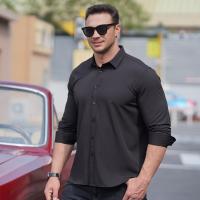 China Men's Oversized Long Sleeve Tshirt Poplin Fabric Plus Size Casual Shirt Polyester Cotton for sale
