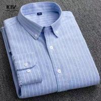 China Men's Oxford Cotton Silk Shirt Print Dress Embroidery Business Work Shirt XXL-10XL for sale