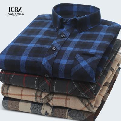 China LCBZ Custom Men Flannel Long Sleeve Shirt Casual Style Sizes S to 10XL for sale