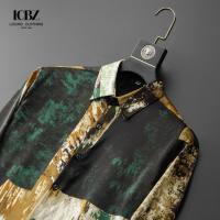 China Custom Korean Printed Long Sleeve Cotton Shirt for Men Sizes S to 10XL MOQ 50 for sale