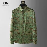China Men's All Over Digital Print Floral Chain Viscose Long Sleeve Casual Shirt S-10XL for sale