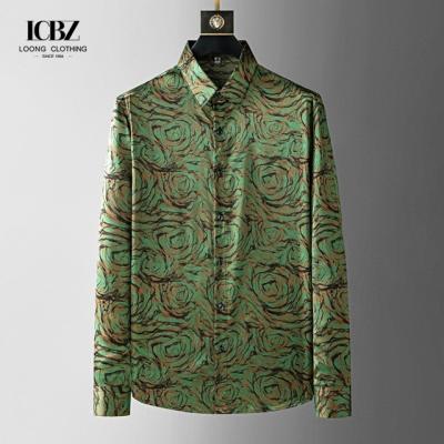 China Men's All Over Digital Print Floral Chain Viscose Long Sleeve Casual Shirt S-10XL for sale