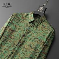 China Men's All Over Digital Print Floral Chain Viscose Long Sleeve Casual Shirt S-10XL for sale