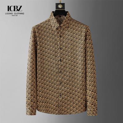 China Men's Long Sleeve Designer Casual Shirt Polyester Cotton Fabric Sizes S to 10XL Custom Logo for sale