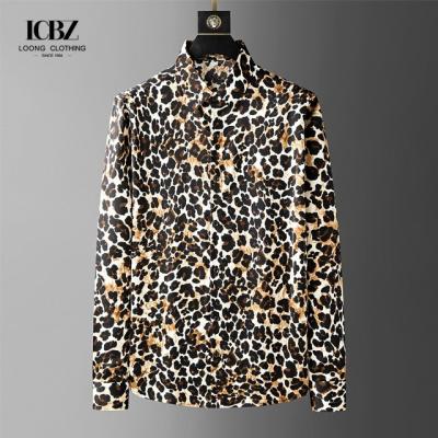 China Men's Long Sleeve Casual Shirt Cotton Polyester Blend Letter Print Sizes S to 10XL for sale