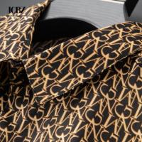 China Custom Logo Print Oversized Casual Shirt for Men Polyester Cotton Blend Sizes S to 10XL for sale