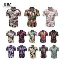 China Men's Hawaiian Shirt Summer Beach Aloha Button Up Short Sleeve 4XL-10XL Custom for sale