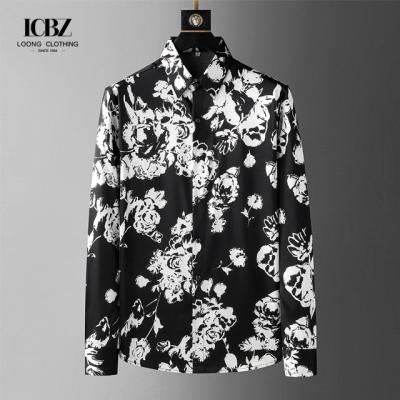 China Nonwoven Men's Slim Long-Sleeved Casual Shirt Polyester Cotton Sizes S-10XL Custom Logo for sale