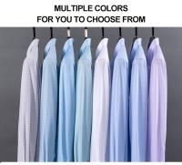China Custom Logo Men's Business Cotton Plaid Shirt Formal Office Dress Sizes S-10XL for sale