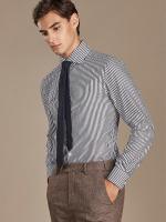 China Men's Business Casual Long Sleeve Cotton Shirt Gray Custom Logo Sizes S-10XL for sale