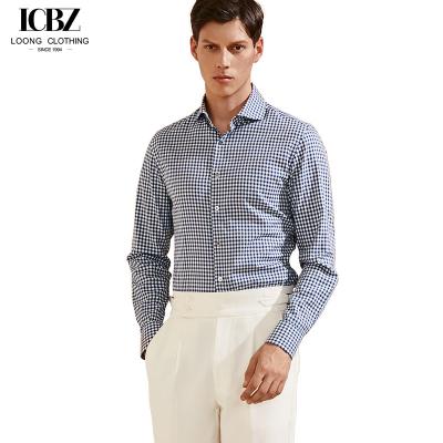 China Men's Slim Fit Plaid Shirt Cotton Bamboo Fiber Long Sleeve Casual Top Sizes S to 10XL for sale