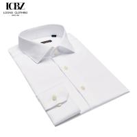 China Men's Iron-Free Slim-Fit White Long-Sleeved Formal Shirt Windsor Collar Sizes S-10XL for sale