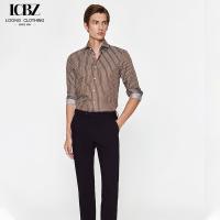 China Men's No-Iron Long-Sleeved Business Casual Slim Fit Shirt Polyester Cotton Sizes S-10XL for sale