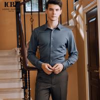 China Custom Logo No Iron Long Sleeve Dress Shirts for Men Sizes S to 10XL Polyester Cotton Blend for sale