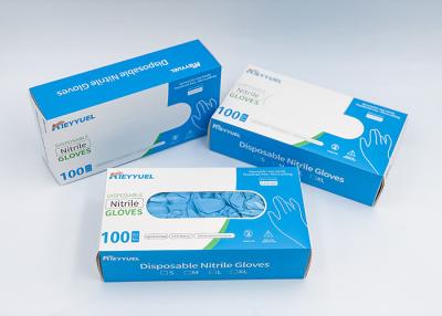 China Flexible Blue Disposable Nitrile Powder Free Medical Examination Gloves for sale