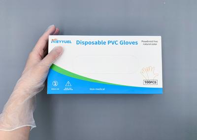 China Odourless Clear And Blue Industry Vinyl Pvc Disposable Exam Gloves for sale