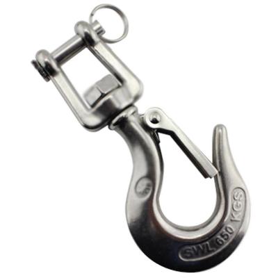 China Stainless Steel Fork Swivel Snap Hook with 360° Rotation and 500-5000kg Load Capacity for Forklift Cargo Handling for sale