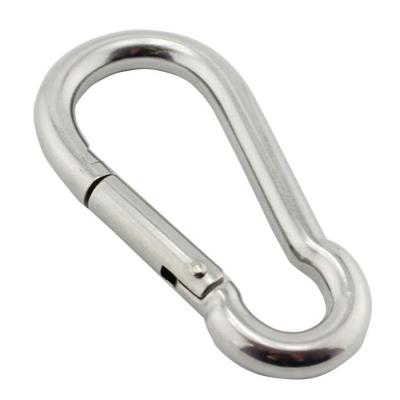 China Polished 316 Stainless Steel Carabiner Spring Buckle 50mm Corrosion Resistant for Straps for sale