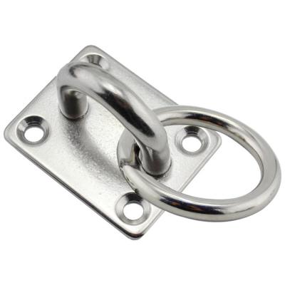 China Square Stainless Steel Eye Plate with Ring - Heavy Duty 304 Grade Industrial Hardware for Marine and Construction for sale