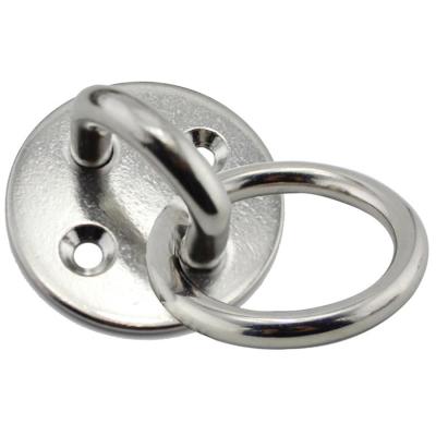China Heavy Duty Stainless Steel Round Eye Plate with Ring - 316 Grade Weather Resistant Marine Hardware for sale