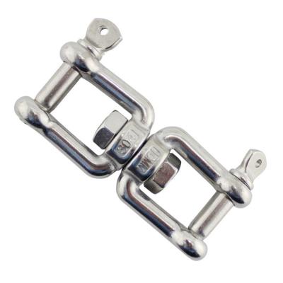 China Polished Stainless Steel Jaw Jaw Swivel Shackle Lightweight Rigging Hardware 316 Marine Grade for sale