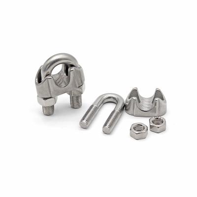 China 304 Stainless Steel Wire Rope Clamp American Forged with 1-3mm Clearance and 500mm Safety Distance for sale